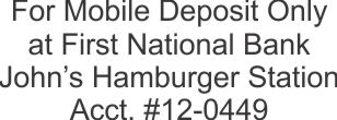 Mobile Bank Deposit Stamps